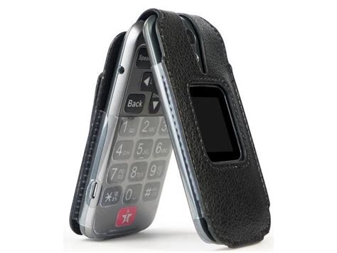 Case For Jitterbug Flip2 Nakedcellphone [black Vegan Leather] Form Fit Cover With [built In