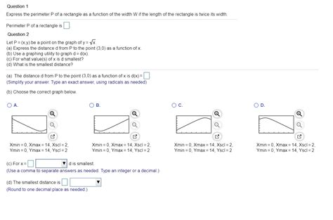 solved question 1 express the perimeter p of a rectangle as
