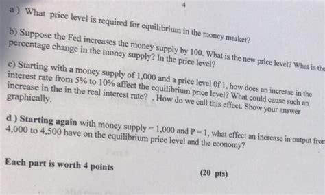 solved iv suppose that output is equal to potential 4 000