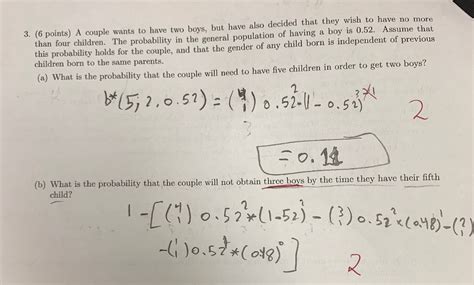 Solved Points A Couple Wants To Have Two Babes But Chegg Com