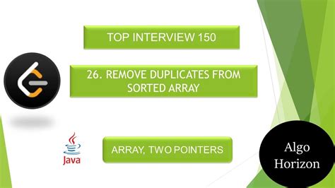 Leetcode 26 Remove Duplicates From Sorted Array Top Interview 150