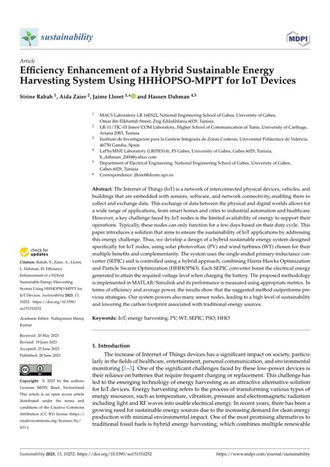 pdf efficiency enhancement of a hybrid sustainable energy harvesting system using hhhopso mppt
