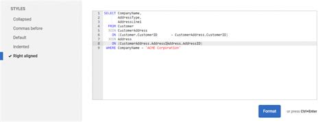 SQL Formatter Tools
