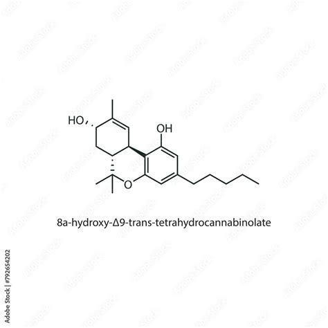 8a Hydroxy Δ9 Trans Tetrahydrocannabinolate Skeletal Structure Diagram