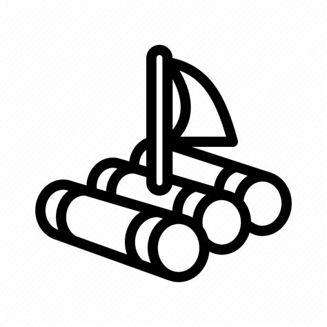 Wood Raft River Adventure Boat Kayak Icon Download On Iconfinder