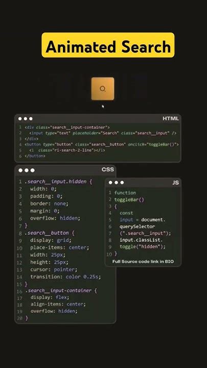 Animated Search Input Webdesign Shorts Shortsfeed Cssanimation Animation Webdevelopment