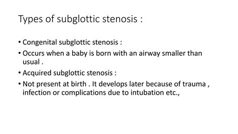 Subglottic Stenosis Pptx