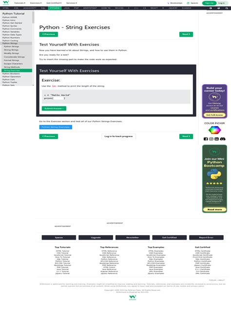 Python String Exercises Pdf