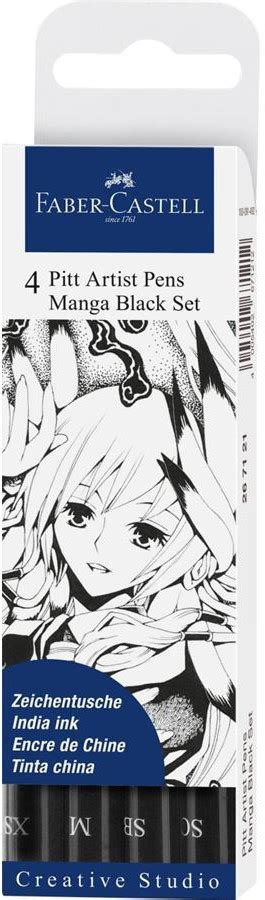 Faber Castell ტუშის კალმების ნაკრები Manga Set 4 ცალი Veli Store