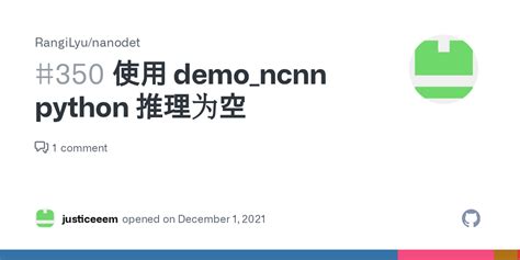 使用 demo ncnn python 推理为空 Issue RangiLyu nanodet GitHub