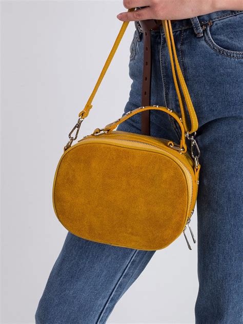 Овална малка чанта от естествена кожа за през рамото Trendo Bg