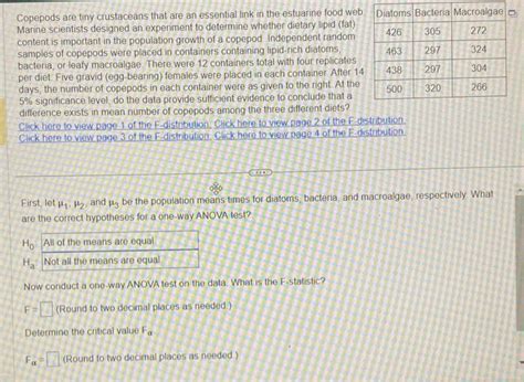 Solved Copepods Are Tiny Crustaceans That Are An Essential