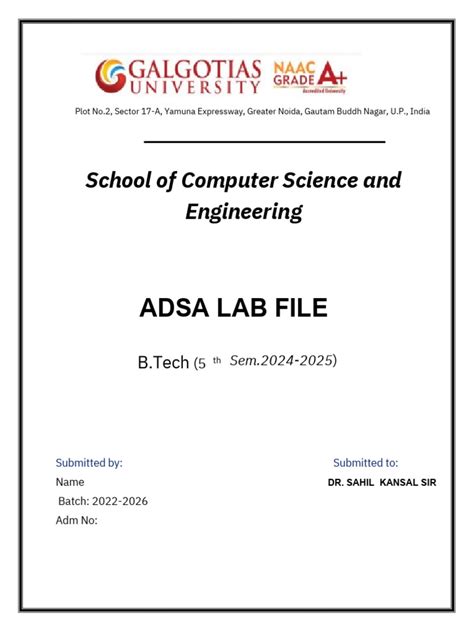 Adsa Lab File Pdf