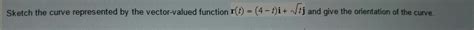 Solved Sketch The Curve Represented By The Vector Valued Chegg Com