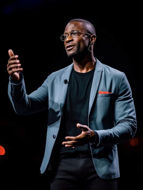 Premium Ai Image Ted Talks Lection Presenter Speaking