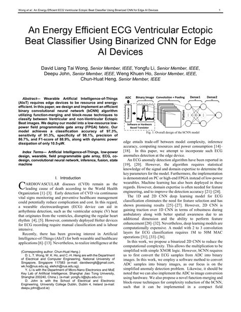 Pdf An Energy Efficient Ecg Ventricular Ectopic Beat Classifier Using