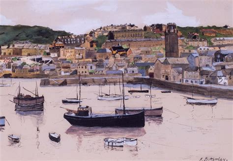 Fred Bottomley Early 20th Century View Of St Ives Harbour Cornwall Uk By Fred Bottomley For