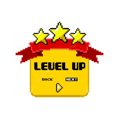 레벨 업 게임 화면 Ui 클래식 픽셀 스타일 레트로 픽셀 승리 Png 일러스트 및 벡터 에 대한 무료 다운로드 Pngtree