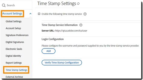 Time Stamp Settings