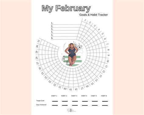 Monthly Circular Habit Tracker Printable Monthly Routine Tracker Digital Daily Habit Tracker