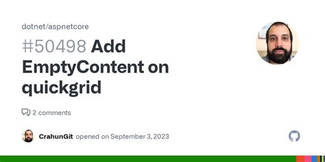 Add EmptyContent On Quickgrid Issue 50498 Dotnet Aspnetcore GitHub