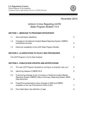 Fillable Online Uniform Crime Reporting UCR Fax Email Print PdfFiller