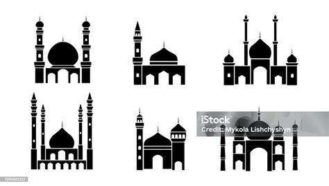 우아한 이슬람 모스크 흰색 배경 평면 스타일의 벡터 사원 사원에 대한 스톡 벡터 아트 및 기타 이미지 사원 아라비아 Muslim Ablution Istock