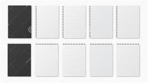 Notebooks Realistas Planilhas Em Branco Planejadores Abertos Cadernos