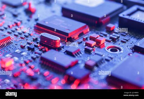Computer Microchips And Processors On Electronic Circuit Board Computer Hardware Technology