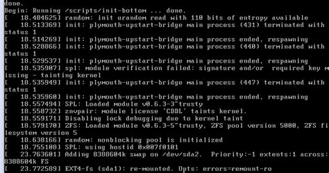 linux ubuntu hangs at startup due to zfs super user