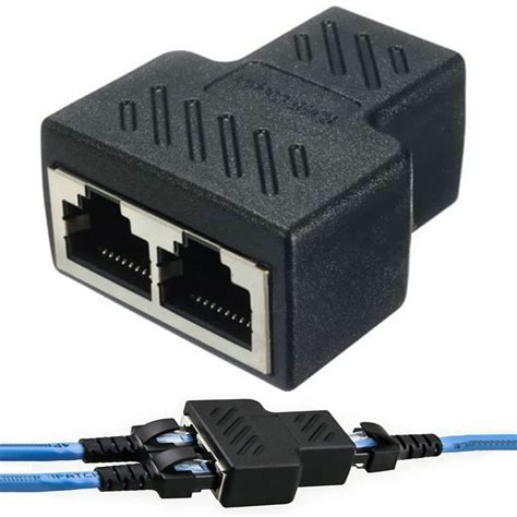Adapter 1 2 Ways Dual Female Port Lan Ethernet Cable My Xxx Hot Girl