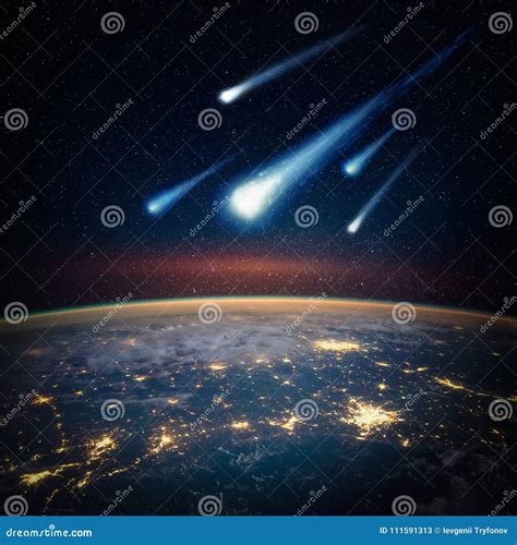 Falling Meteorite Asteroid Comet On Earth Stock Image Image Of Astronomy Earth 111591313