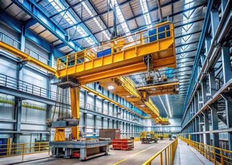 Powerful Overhead Crane Lifts Massive Industrial Components In A Busy