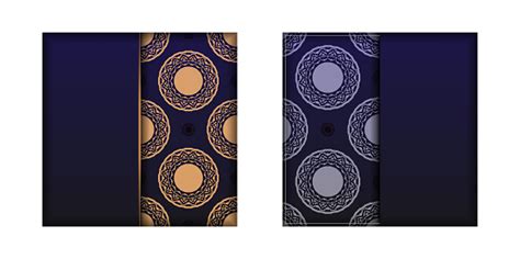 고급 장식과 파란색 디자인 엽서에 대한 템플릿 텍스트 및 빈티지 패턴에 대한 장소와 초대 준비 0명에 대한 스톡 벡터 아트 및