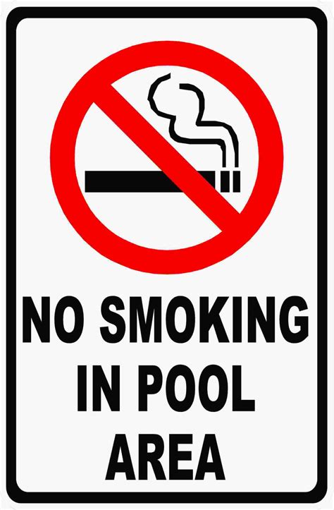 No Smoking In Pool Area Sign Signs By Salagraphics