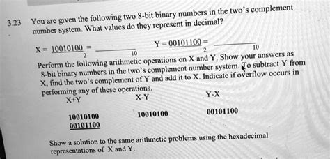 Solved You Are Given The Following Two 8 Bit Binary Numbers In The Two