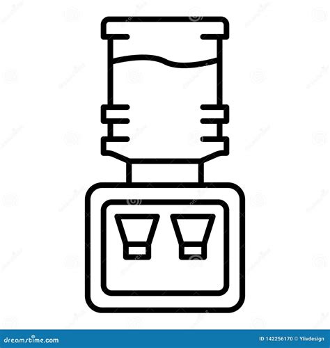 Home Water Cooler Icon Outline Style Stock Vector Illustration Of Liquid Filtering 142256170