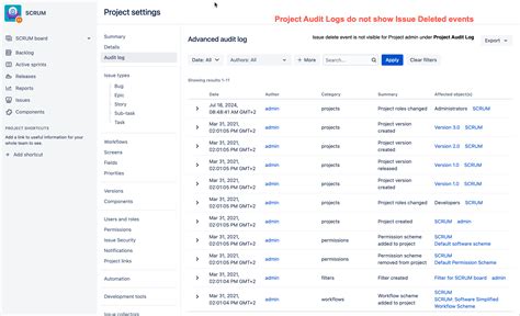 Jira Data Center Project Admins Are Unable To See Advanced Coverage Audit Logs In Project
