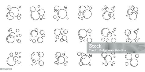 낙서 스타일의 비눗방울 아이콘 세트입니다 흰색 배경에 손으로 그린 벡터 일러스트 레이 션 0명에 대한 스톡 벡터 아트 및 기타