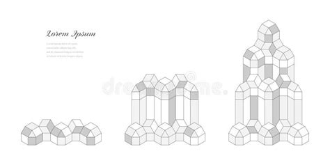 Abstract Gray White Lines Geometric Square Tile Background Rectangle Pattern Set