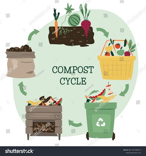 Compost Life Circle Infographic Composting Process Stock Vector Royalty Free 2277490127