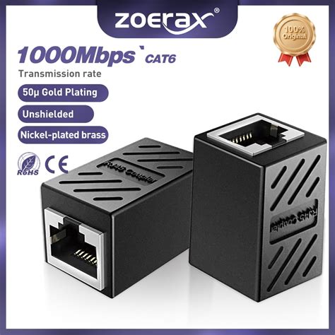 Zoerax Rj45 Connector Female To Female Network Ethernet Adapter Lan