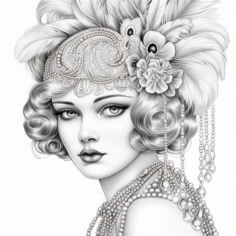free coloring page of gatsby beauties coloring sheets bujo art