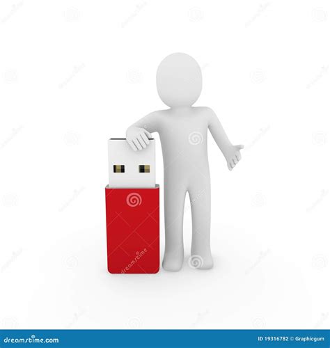 D Human Man Usb Stick Stock Illustration Illustration Of Flash
