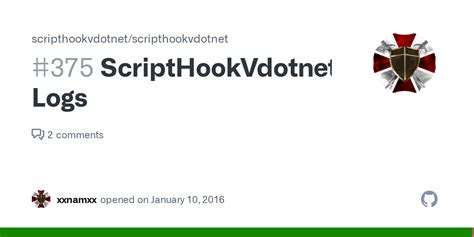 scripthookvdotnet logs · issue 375 · scripthookvdotnet