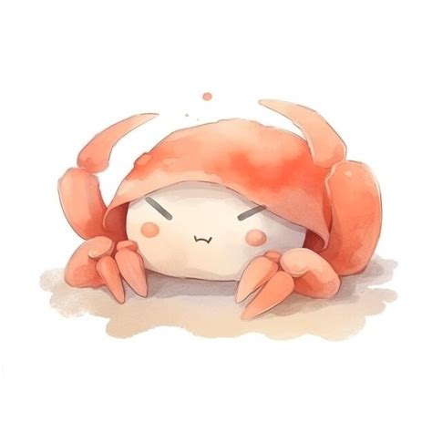 Premium Photo A Cute Crab With A Face Drawn On It