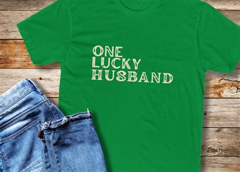 Lucky Husband T Shirt St Patricks Day Clover Top Etsy