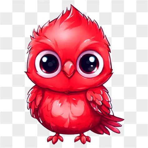 Download Kawaii Red Bird With Big Eyes Kawaii Online Creative Fabrica
