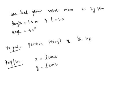 Solved Text 3 10 A One Link Planar Robot Moves In The X Y Plane As