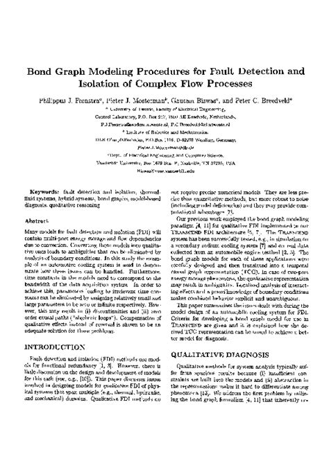 pdf bond graph modeling procedures for fault detection and isolation